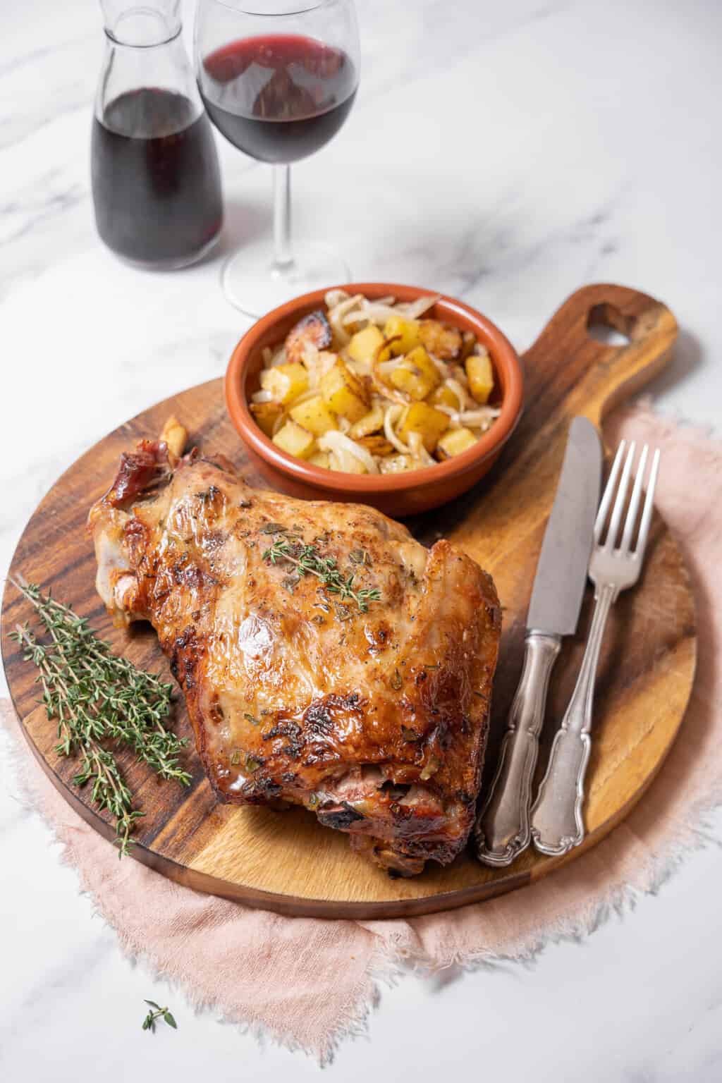 Spanish Roasted Lamb (Cordero con Patatas y Cebolla)